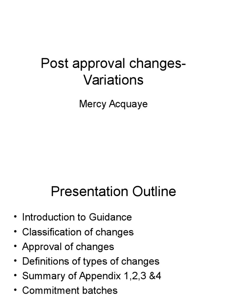 2 6b Post Approval ChangesVariations | PDF | Flavor | Specification ...