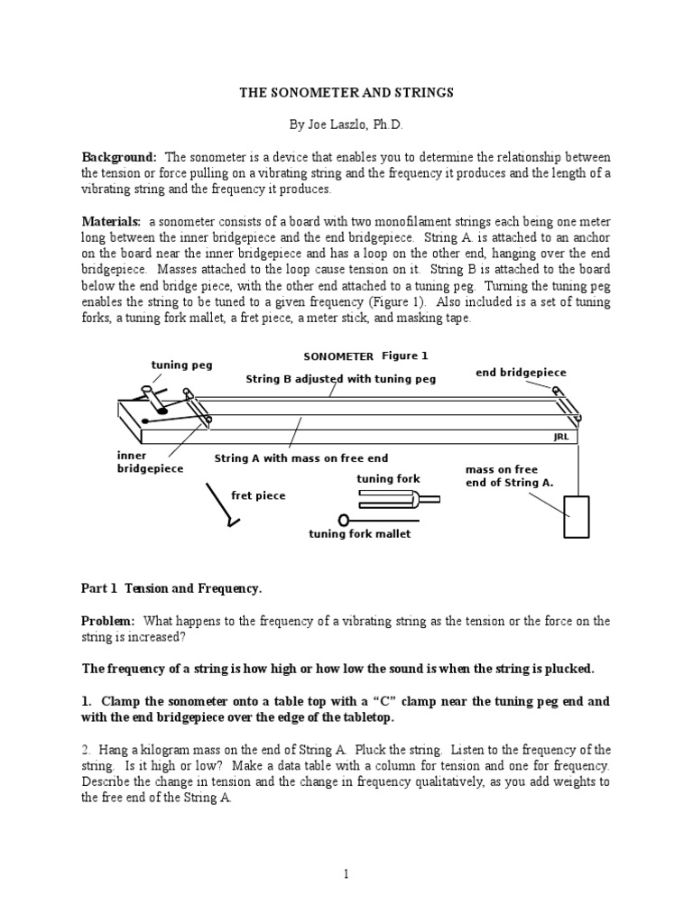 1 Sonometer and Strings | PDF | String Instruments | Tension (Physics)