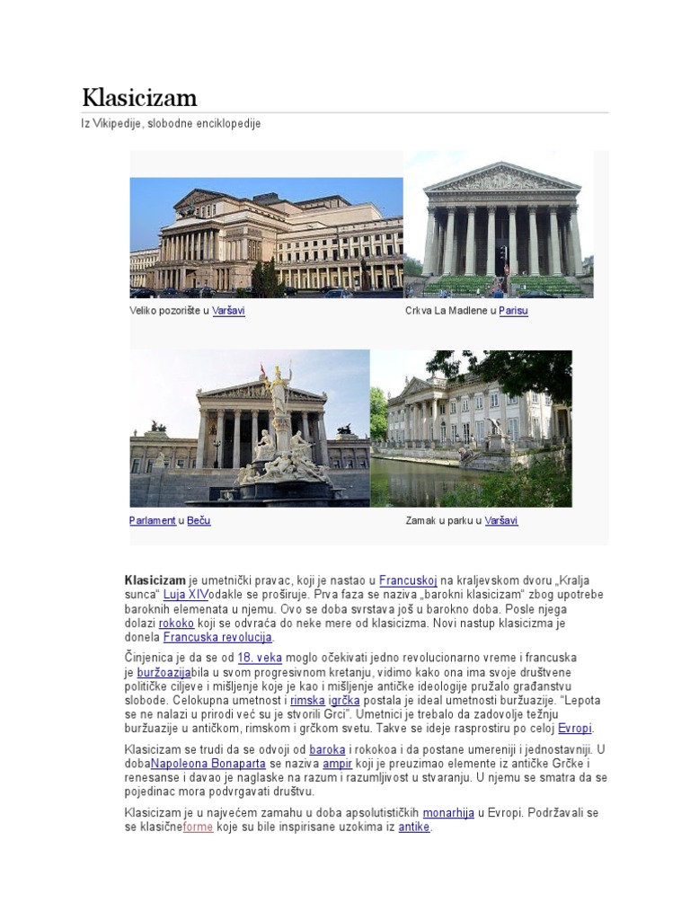 Klasicizam | PDF