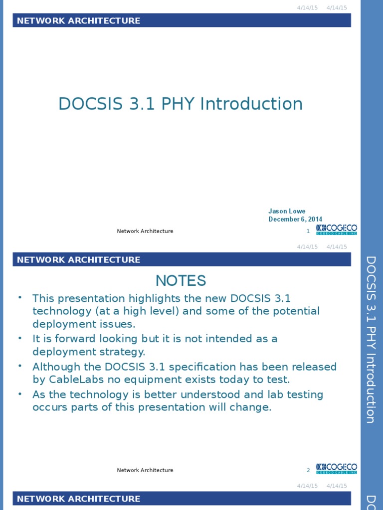 DOCSIS 3-1 Introduction | PDF | Orthogonal Frequency Division ...