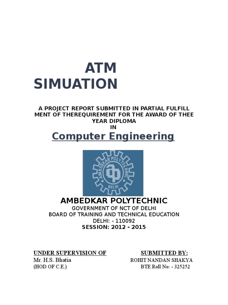 Atm Simulation Final Report | PDF | Method (Computer Programming ...