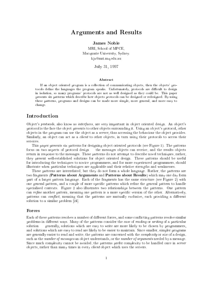 Arguments And Results Pdf Object Computer Science Parameter Computer Programming