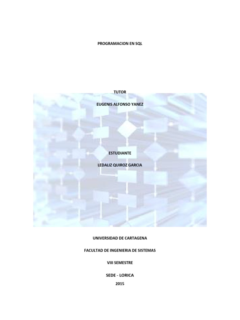 Programación en SQL PDF | PDF | SQL | Servidor SQL de Microsoft