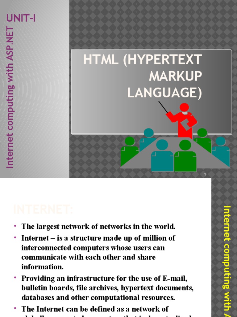 HTML (Hypertext Markup Language) : Unit-I | PDF | World Wide Web ...