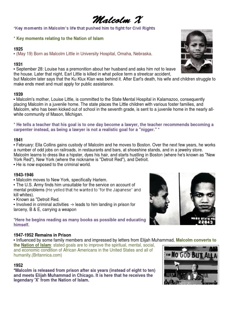 Malcolm X Timeline | PDF | Malcolm X | Violence