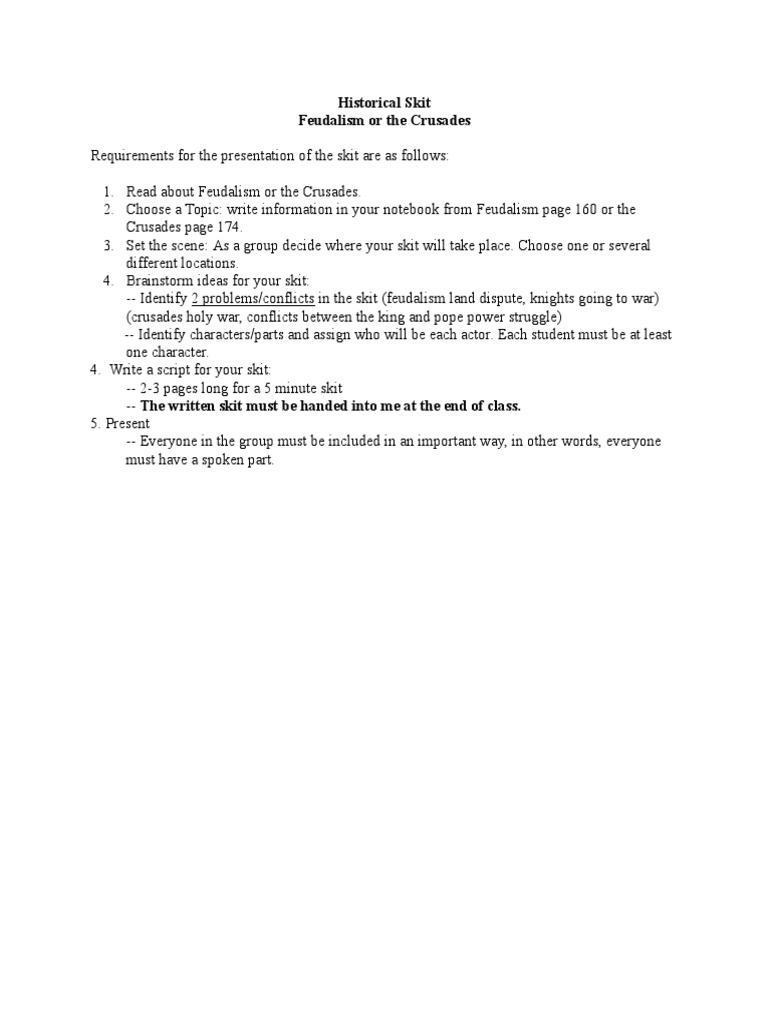 Historical Skit Guidelines | PDF | History