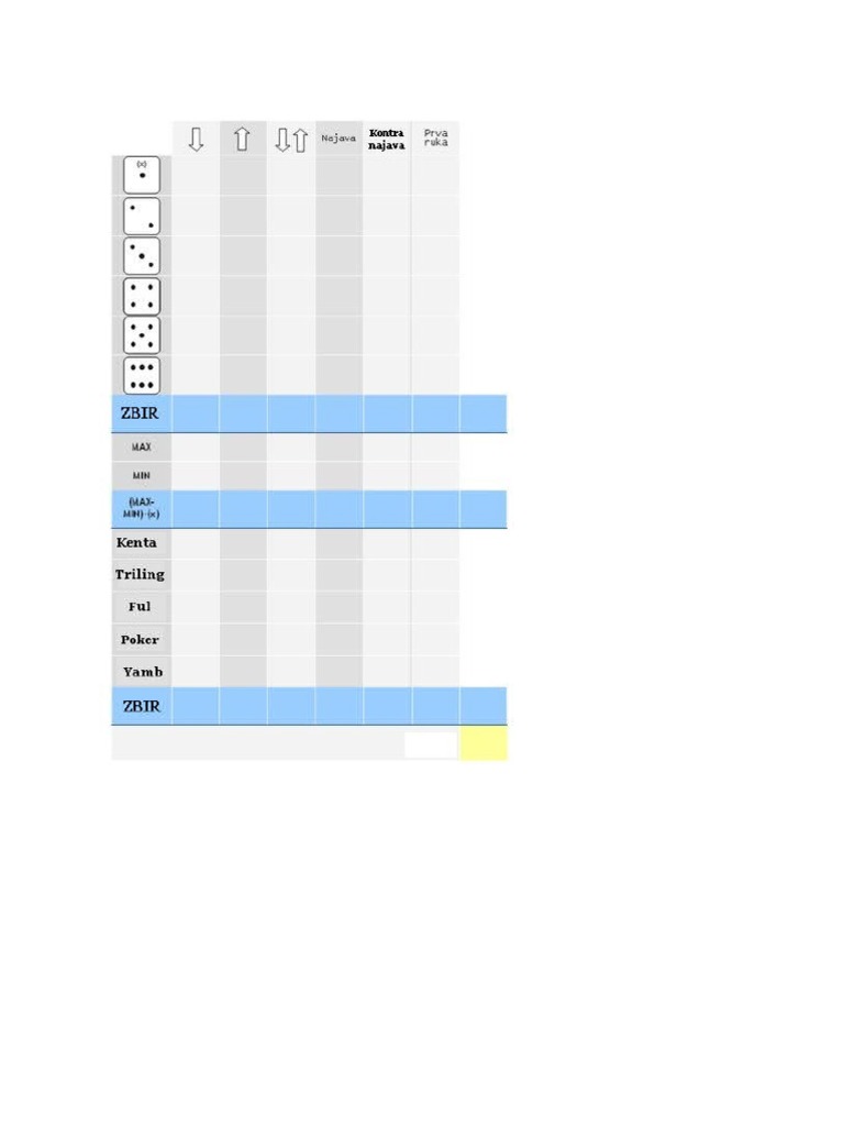 Listice Za Yamb | PDF