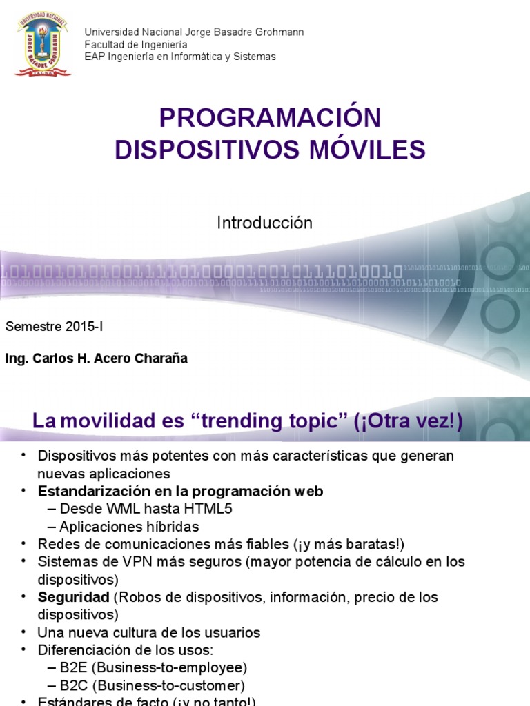 Programacion Dispositivos Moviles - Clase 01 | PDF | Smartphone ...