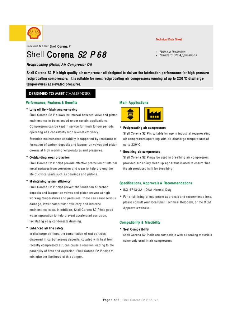 Corena S2 P 68 | PDF | Gas Compressor | Viscosity