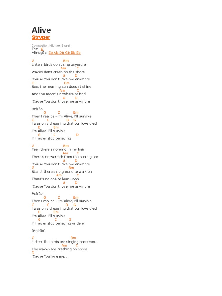 Stryper "Alive" Song Lyrics | PDF