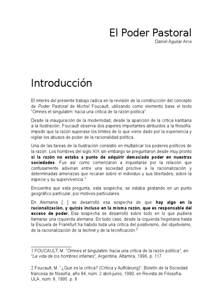 Poder Pastoral en Foucault | PDF | Michel Foucault | Era de iluminacion