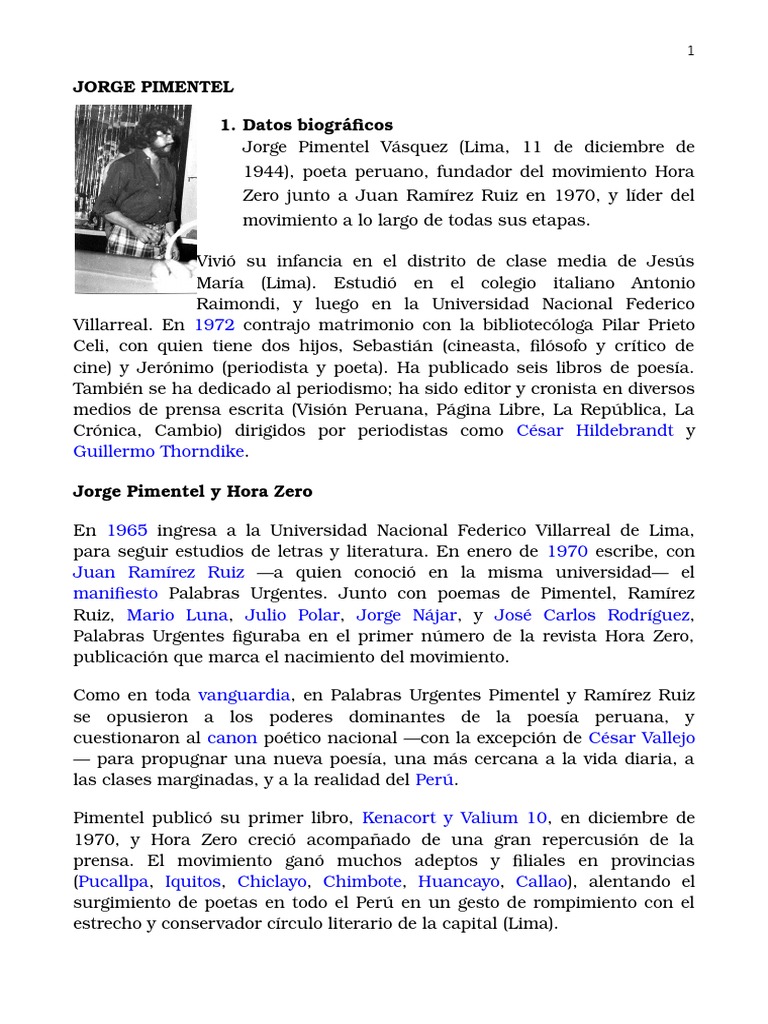 Jorge Pimentel | PDF | Poesía | Perú