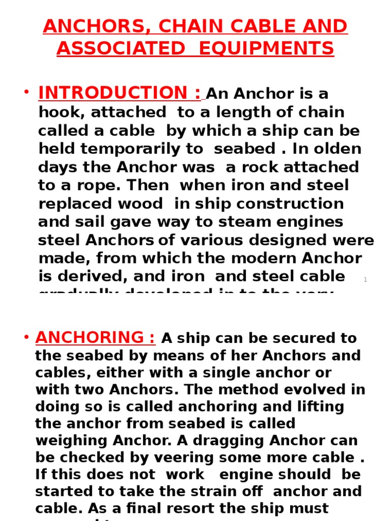 Anchors & Anchor Work | PDF | Anchor | Water Transport
