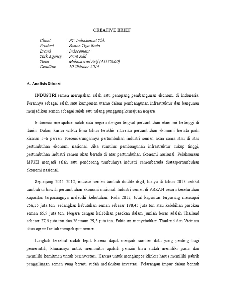 Contoh Creative Brief | PDF