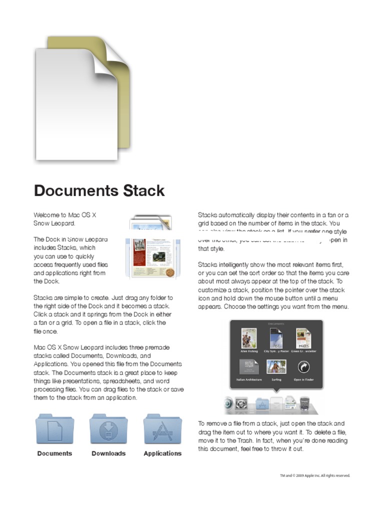 Mac OS X Snow Leopard Stacks Guide | PDF | Teaching Methods & Materials ...