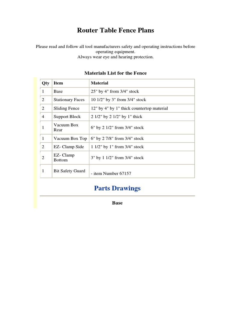 Router Table Fence Plans | PDF | Screw | Industrial Processes