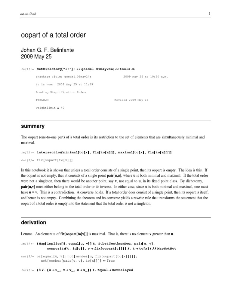 Oopart of A Total | PDF | Formalism (Deductive) | Metalogic