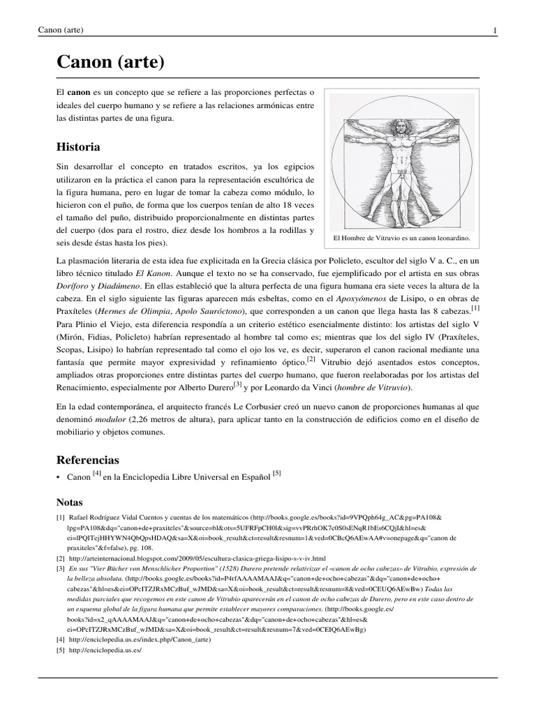 Canon (Arte) | PDF | Escultura | Artes (general)