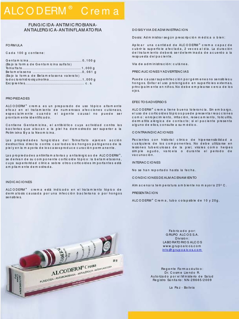 Alcohol en Crema | PDF | Corticosteroides | Medicamentos con receta