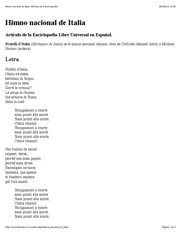 Himno Nacional - Italia