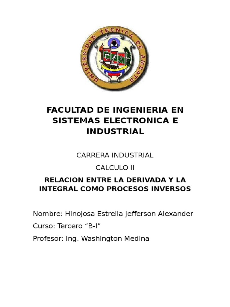 Calculo II Relacion de La Derivada y La Integral | PDF | Integral ...