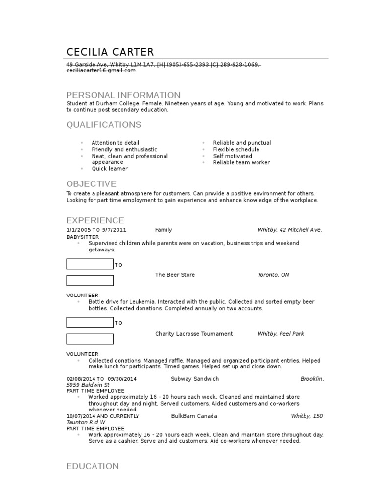 Cecilia Carter Resume For Portfolio | PDF