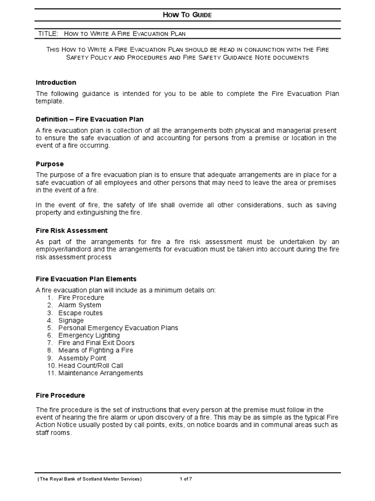 Fire Evacuation Plan Guidelines | PDF | Emergency Evacuation | Firefighting