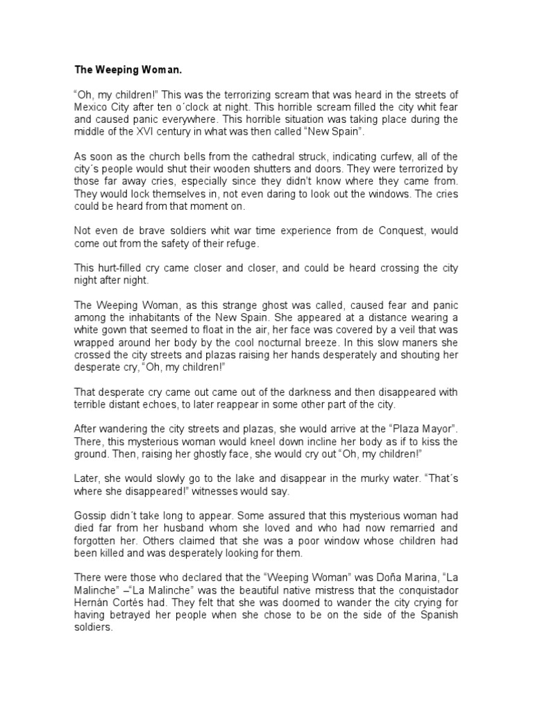 The Legend of La Llorona: The Weeping Woman Who Wanders the Streets of ...