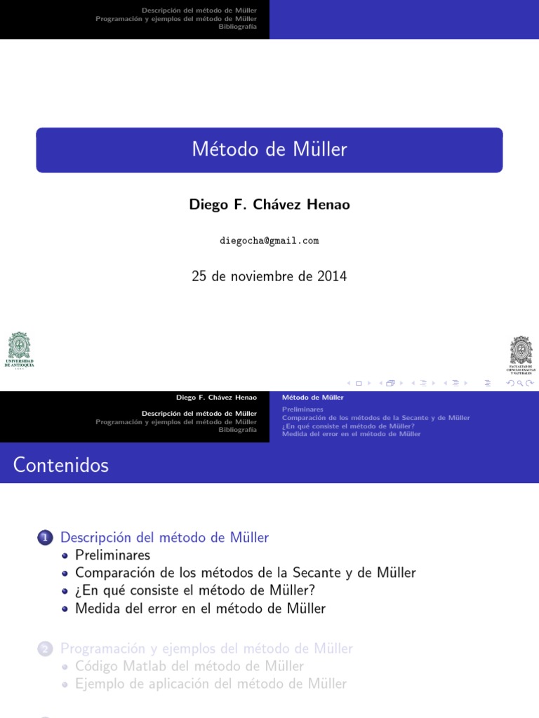 Método de Muller | PDF | Derivado | Cálculo