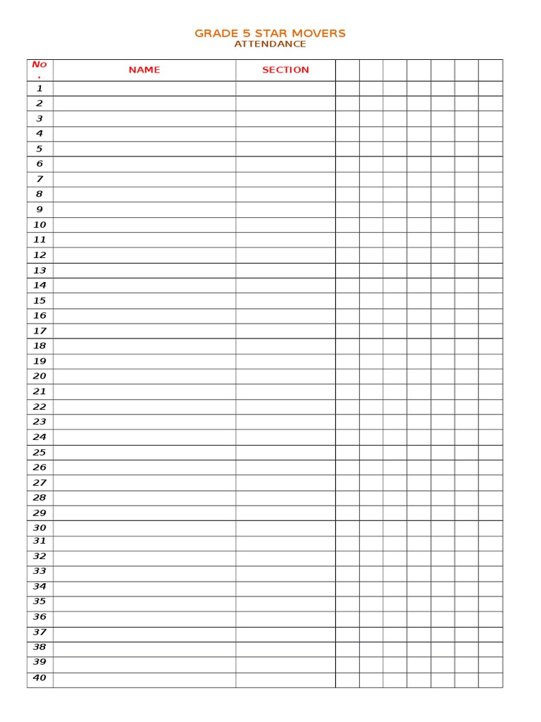 Grade 5 Star Movers | PDF