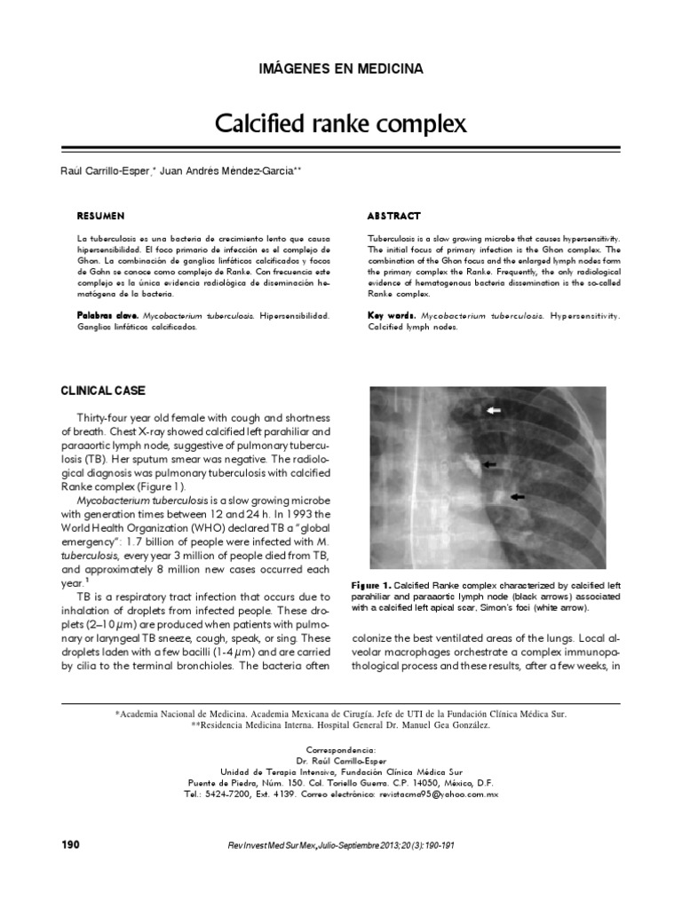 Calcified Ranke Complex | PDF | Tuberculosis | Immunology
