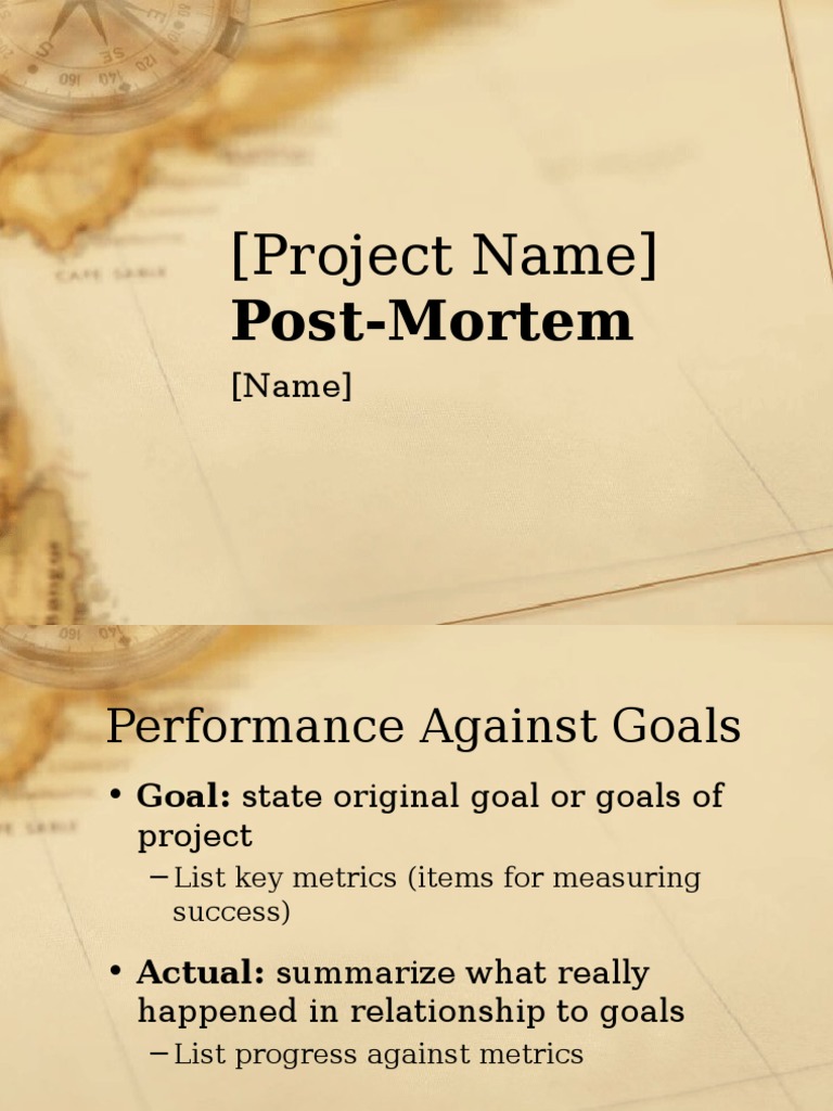 Project Post-Mortem Presentation | PDF | Project Management | Marketing