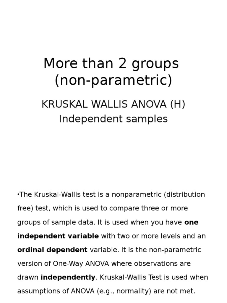 Kruskal Wallis | PDF | Statistical Inference | Inductive Reasoning