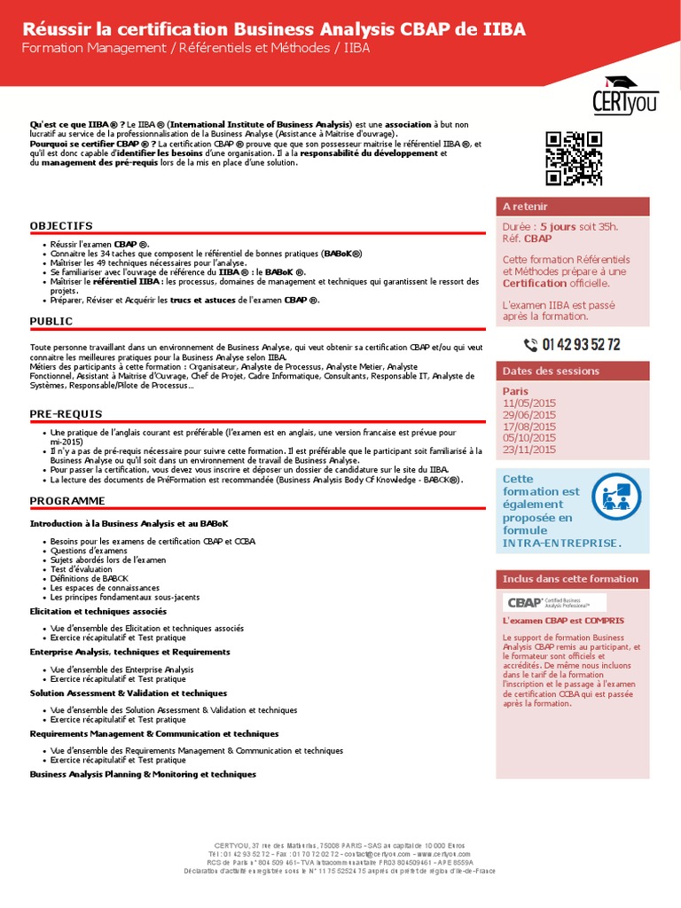 CBAP Formation Cbap PDF | PDF | Direction | Business