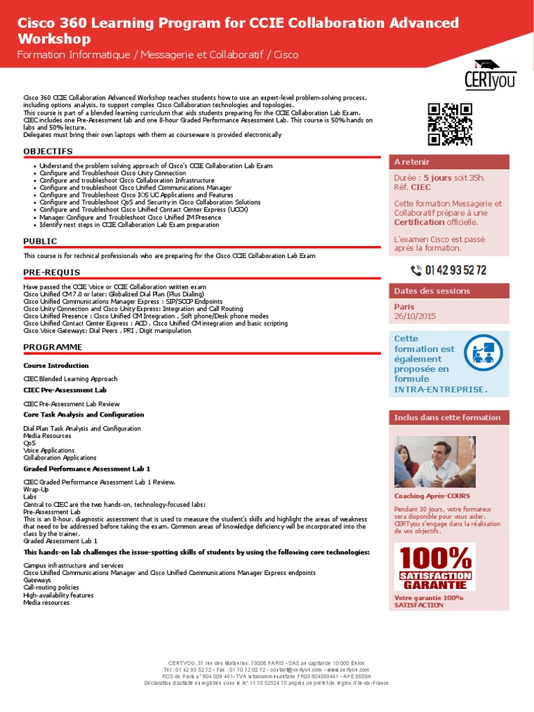 CIEC Formation Cisco 360 Learning Program For Ccie Collaboration ...