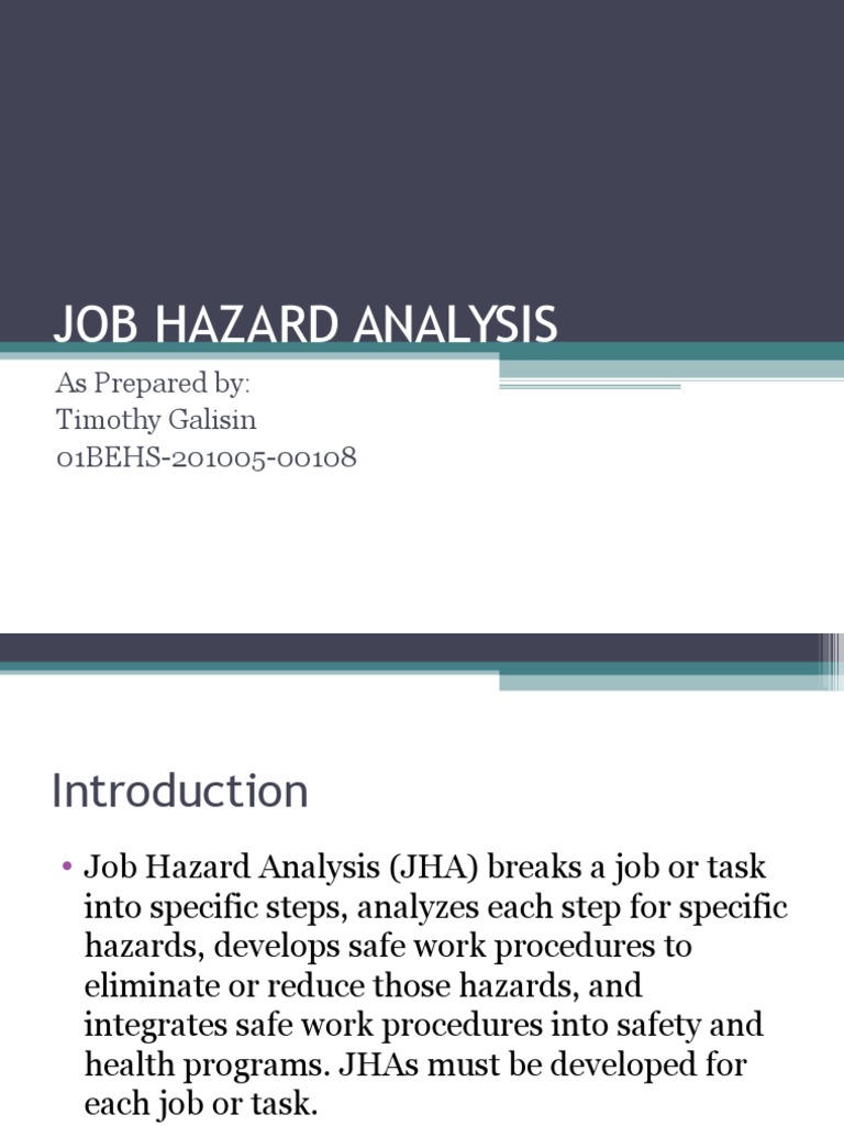 Job Hazard Analysis Guide | PDF | Employment | Occupational Safety And ...