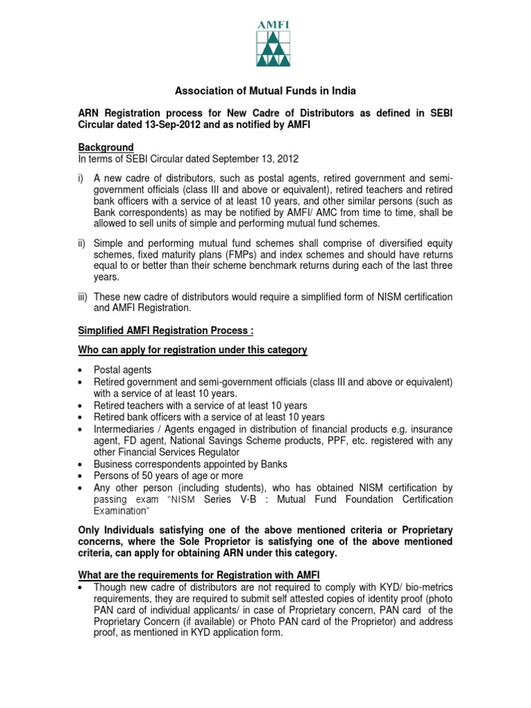 Amfi Application Form | PDF | Mutual Funds | Sole Proprietorship