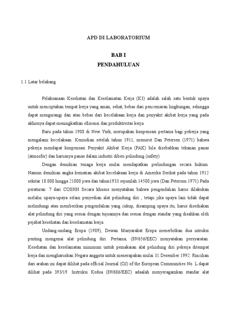 Pentingnya APD di Laboratorium | PDF