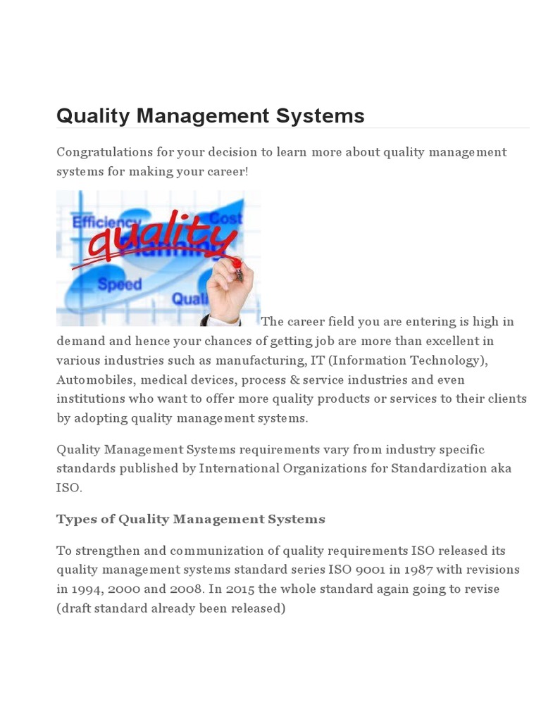 Quality Management Systems | PDF | Quality Management System | Certification