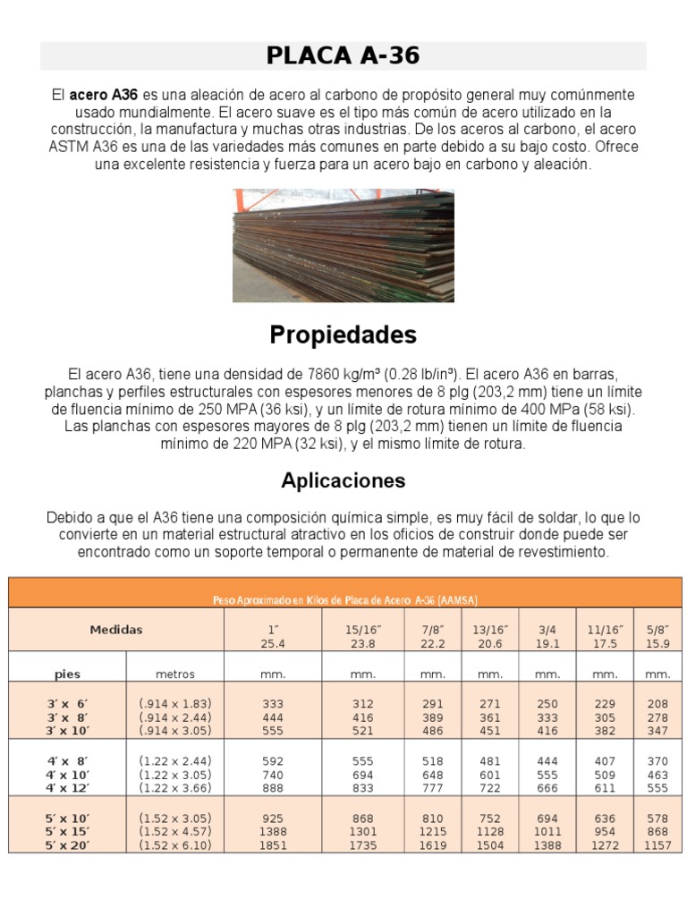 Acero-A36 | PDF | Acero estructural | Acero