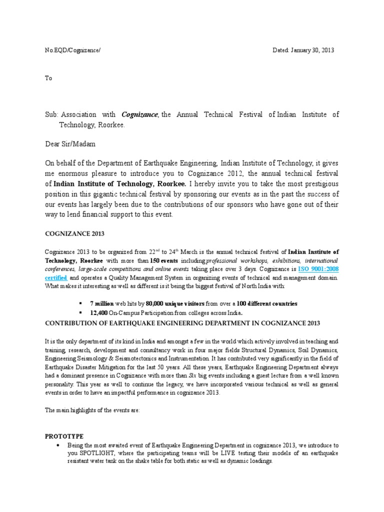 Letter To Companies - 2013 | PDF | Earthquake Engineering | Science