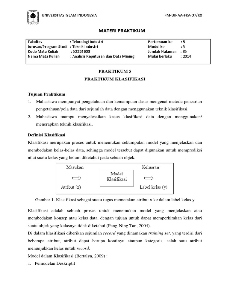 Praktikum Klasifikasi Data Teknik Industri | PDF | Komputer