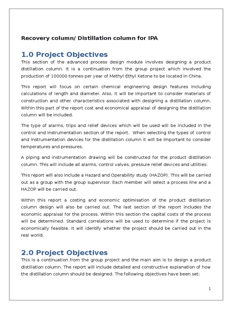 Distillation Column Design | PDF | Distillation | Unit Operations