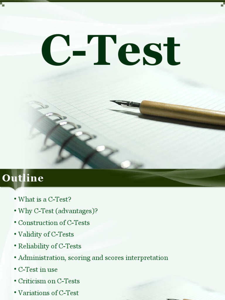 Cloze Test C Test And Variations Validity Statistics Student s T
