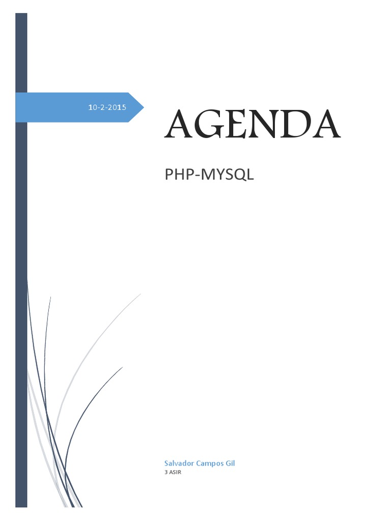 Agenda HTML PHP | PDF | SQL | Datos de computadora