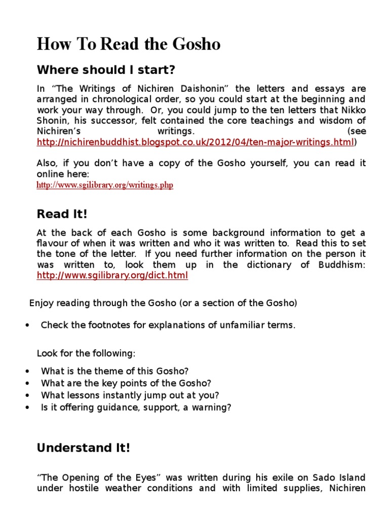 How To Read Gosho | PDF | Nichiren | Science