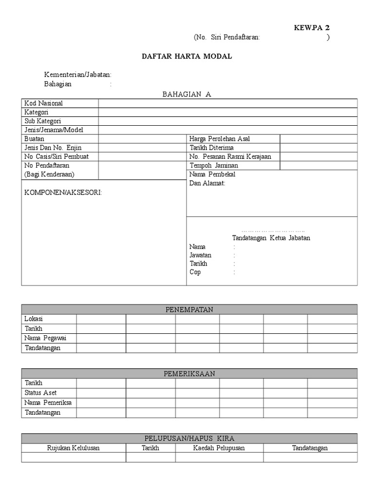 Borang Kew Pa 1-32 Word | PDF