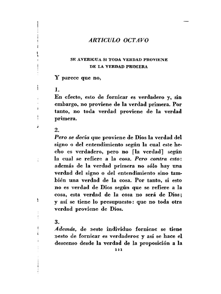 De Veritate | PDF | Comprensión | Verdad