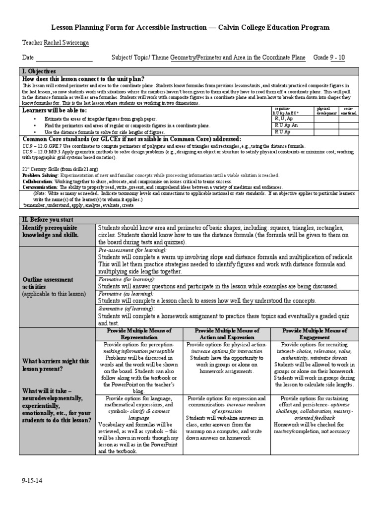Area and Perimeter in Coordinate Geometry | PDF | Area | Triangle