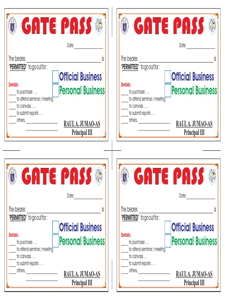 Gate Pass | PDF